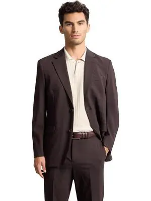 Nordstrom Henrik Trim Fit Solid Stretch Wool Suit Jacket - Brown Mole