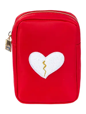BLOC BAGS Mini Heart Breaker Cosmetics Bag - Red