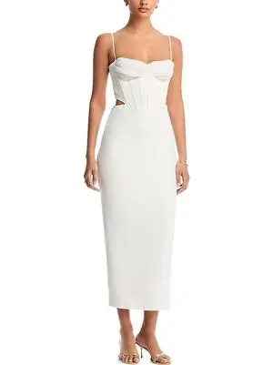 Bardot Martini Cutout Corset Midi Dress - Ivory