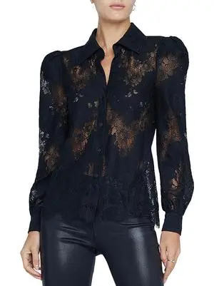 L'Agence Jenica Lace Blouse - Black