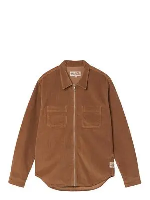 StÜssy Wide Wale Corduroy Zip Shirt - Copper