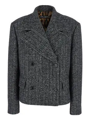 Dolce & Gabbana Double-breasted Jacket With Notched Lapels - Grey