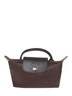 Longchamp Pouch With Embossed Leather Trims Brown