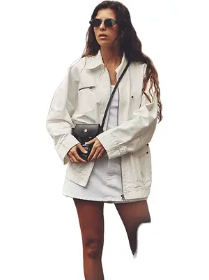 Free People We The Free Easy That Canvas Jacket Bright White