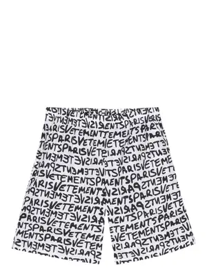 Vetements Logo-print Cotton Shorts - White