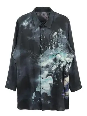 Yohji Yamamoto J-pt Illustration-print Shirt - Black