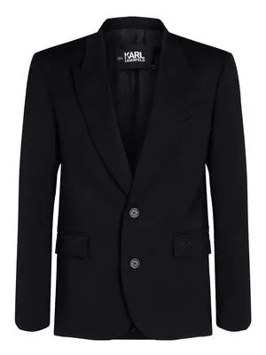 Karl Lagerfeld Peak-lapel Single-breasted Blazer - Black