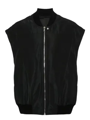 Rick Owens Ribbed-collar Padded Gilet - Black