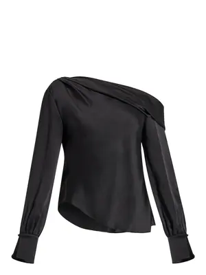 Simkhai Alice Cold-shoulder Blouse - Black