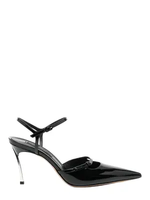 Casadei 90mm Patent Leather Pumps - Black