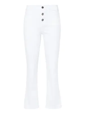 Liu Jo Mid-rise Bootcut Cropped Jeans - White