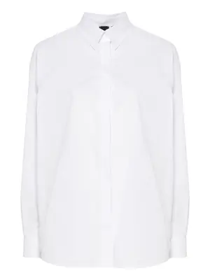 Pinko Embroidered-logo Poplin Shirt - White
