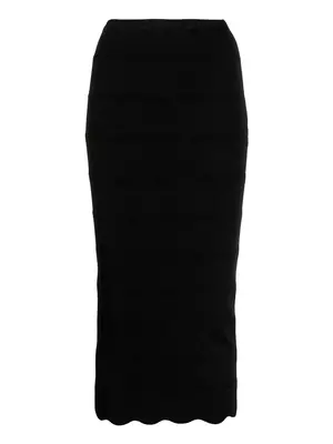 PATOU Wave Milano-knit Pencil Skirt - Black