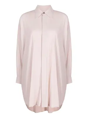 Ami Crepe Shirt Dress - Pink