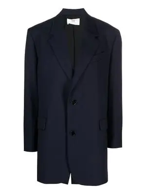 Ami Notched-lapels Single-breasted Blazer - Blue