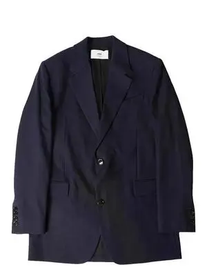 Ami Notched-Lapel Single-Breasted Blazer Blue