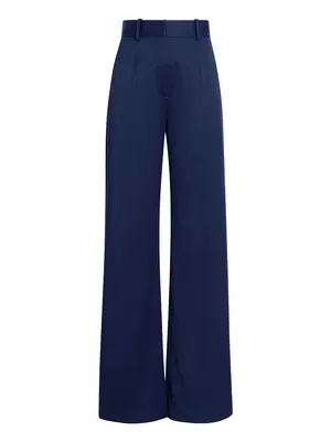 Another Tomorrow Wide-leg Tailored Trousers - Blue