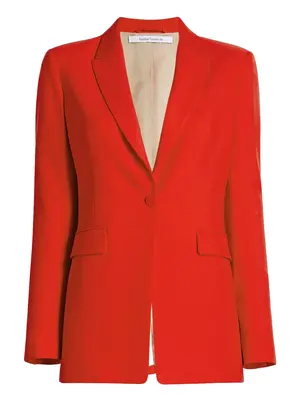 Another Tomorrow Single-breasted Merino Wool Blazer - Red