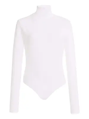 Another Tomorrow Roll-neck Long-sleeve Bodysuit - White