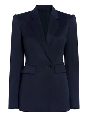 Another Tomorrow Double-breasted Merino Wool-blend Blazer - Blue