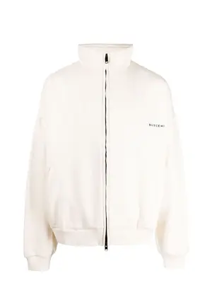 Buscemi Cotton Fleece Bomber Jacket - Neutrals