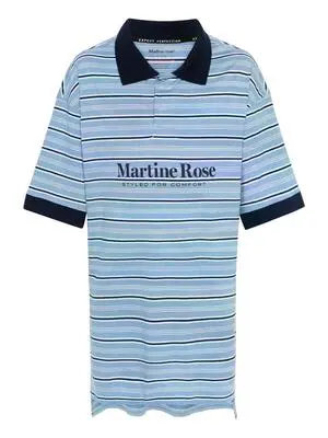 Martine Rose Logo-print Striped T-shirt - Blue
