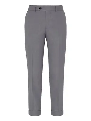 Brunello Cucinelli Tapered-leg Tailored Trousers - Grey