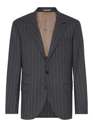 BRUNELLO CUCINELLI Brunello Cucinelli Chalk-Stripe Wool Blazer