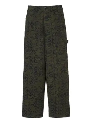Marc Jacobs Monogram Wide-leg Jeans - Green