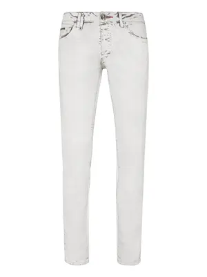 Philipp Plein Skull-stamp Skinny Jeans - Neutrals