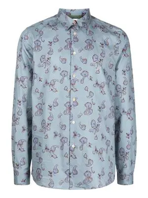 Paul Smith Paisley-print Cotton Shirt - Blue