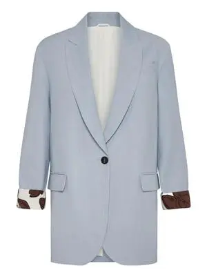 BRUNELLO CUCINELLI Brunello Cucinelli Single-Breasted Blazer With Contrasting Cuffs