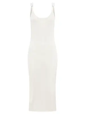 DION LEE Semi-sheer Open-back Midi Dress - White