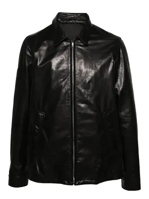 Rick Owens Classic-collar Leather Jacket - Black