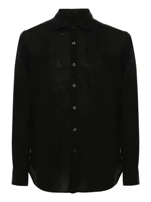 120% Lino Button-up Shirt - Black