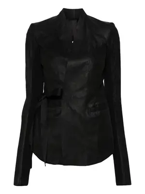 RICK OWENS Rick Owens Cracked-Effect Leather Jacket