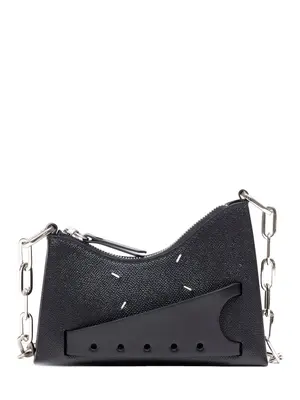 MAISON MARGIELA Micro Snatched Leather Shoulder Bag - Black