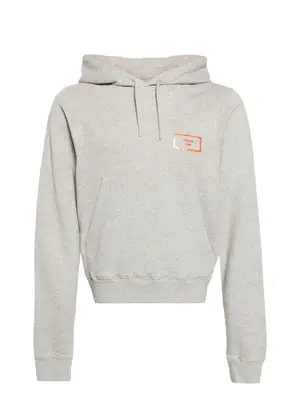Martine Rose Logo-appliqué Cotton Hoodie - Grey
