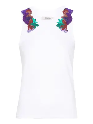 Dorothee Schumacher Bead-embroidered Tank Top - White
