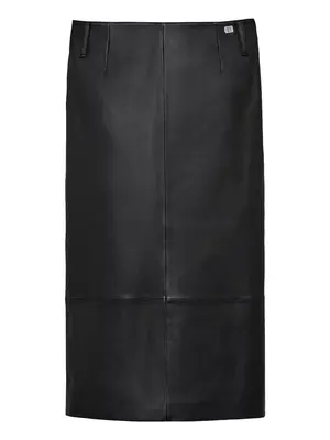 Marc Jacobs Leather Midi Skirt - Black