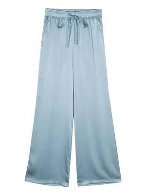 Seventy Silk Straight-leg Trousers - Blue