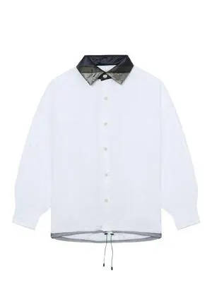 Kolor Striped-collar Cotton Shirt - White
