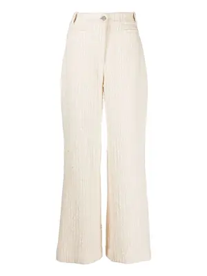 Ba&sh Amour Tweed Trousers - Neutrals