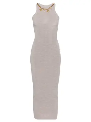 ELISABETTA FRANCHI Chain-link Sleeveless Maxi Dress