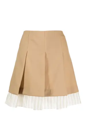 Marni Panelled Pleated Miniskirt - Brown