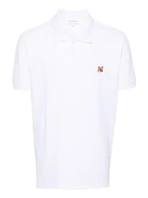 Maison Kitsuné Fox-patch Piqué Polo Shirt - White