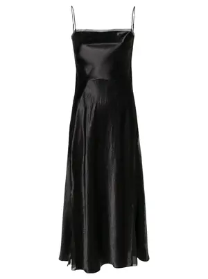 Vince Sheer-paneled Silk Slip Dress - Black