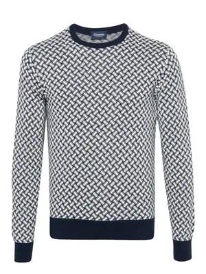 DRUMOHR Intarsia Knit Jumper - Blue