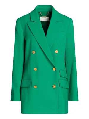 Zimmermann Double-breasted Crepe Blazer - Green