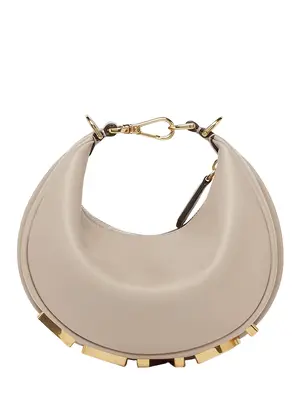 Fendi Fendigraphy Mini Black Leather Bag Gray